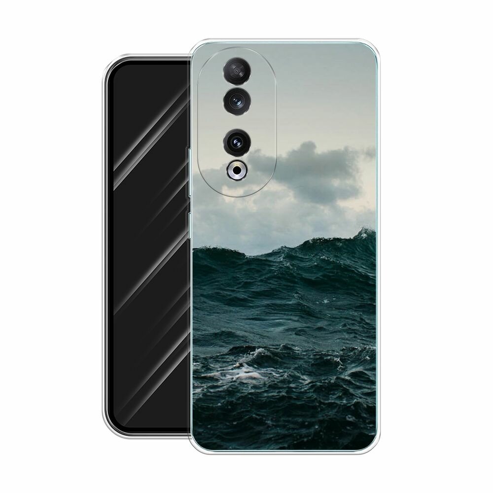 Силиконовый чехол на Honor 90 / Хонор 90 с принтом "Волны 11" — фото 1