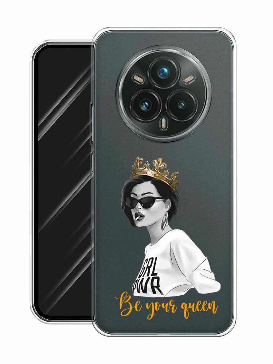 Чехол на Realme 14 Pro / Реалми 14 Про с принтом Be your Queen, прозрачный — фото 1