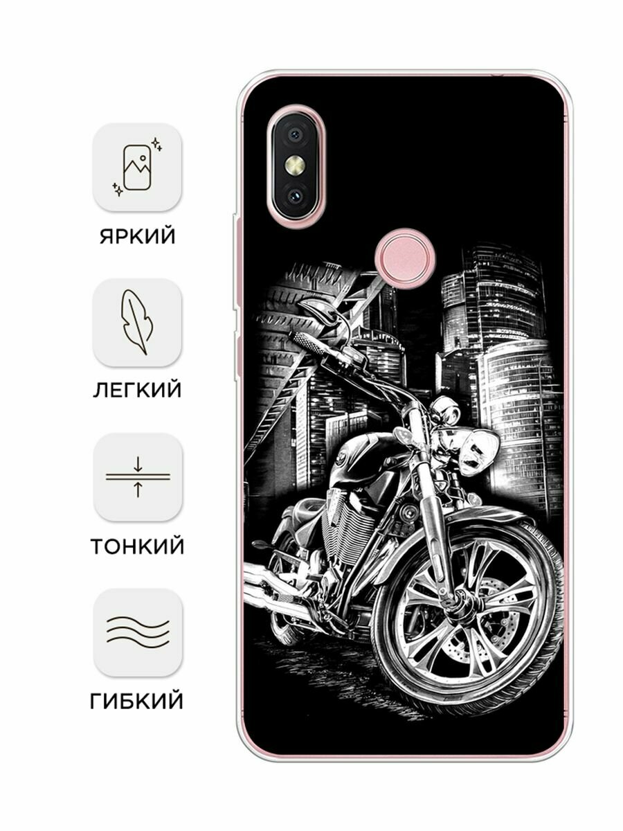 Чехол на Xiaomi Redmi S2 (Redmi Y2) / Сяоми Редми С2 (Редми Y2) с принтом "Крутой байк" — фото 1
