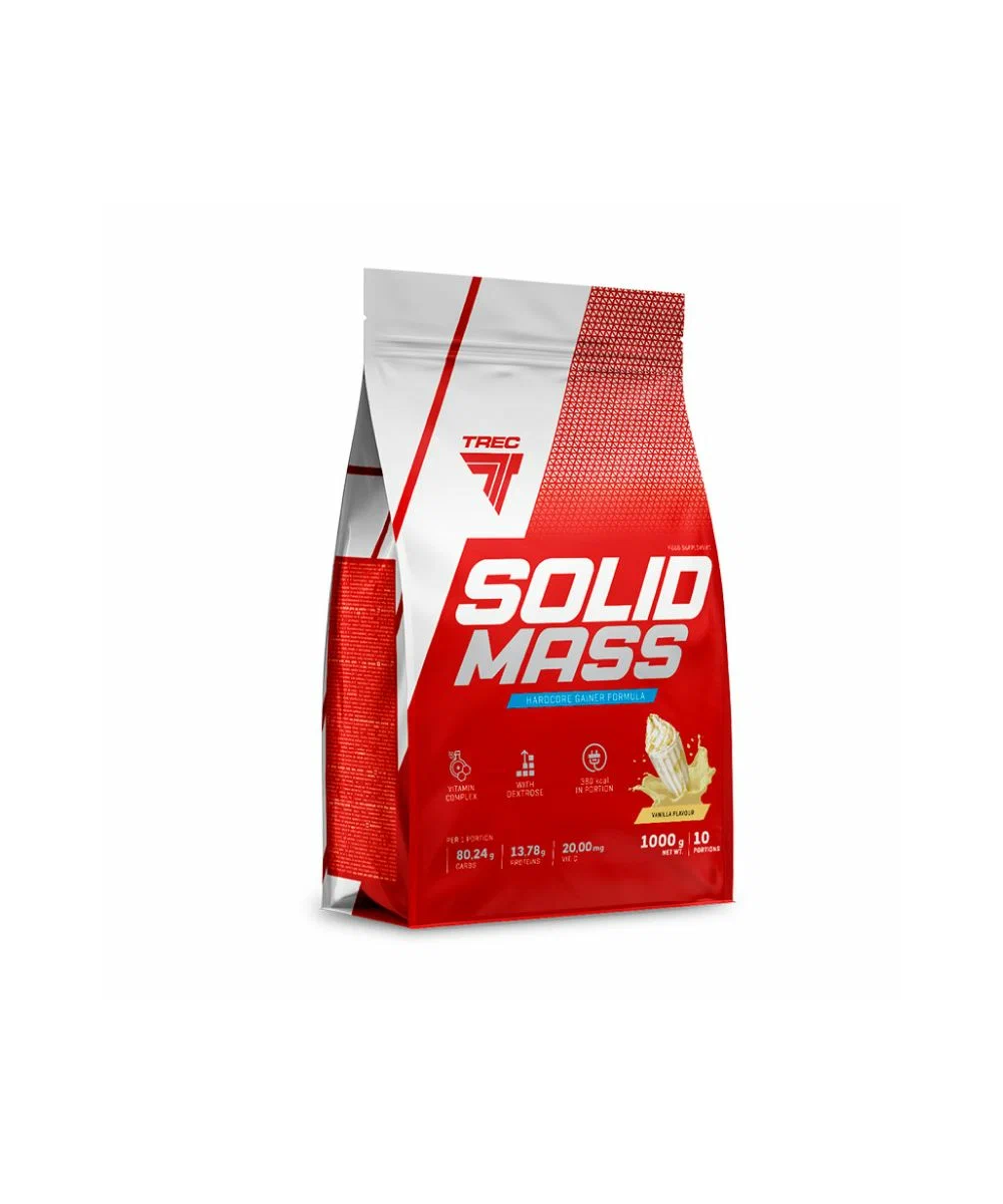Гейнер для набора массы, Trec Nutrition Solid Mass, 1 кг, вкус: ваниль