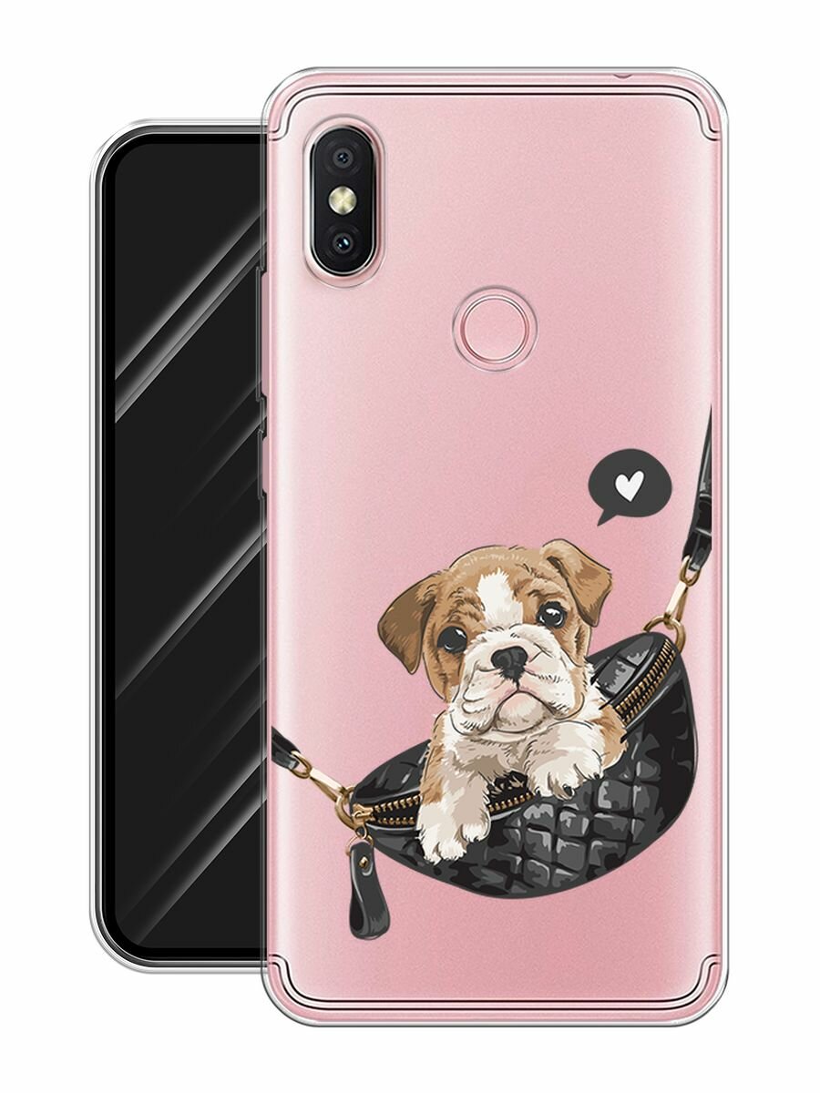Чехол на Xiaomi Redmi S2 (Redmi Y2) / Сяоми Редми С2 (Редми Y2) с принтом Dog in the bag, прозрачный — фото 1