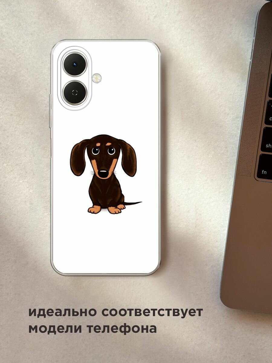 Чехол на Tecno Spark Go 2 / Текно Спарк Го 2 с принтом "Маленькая такса" — фото 1