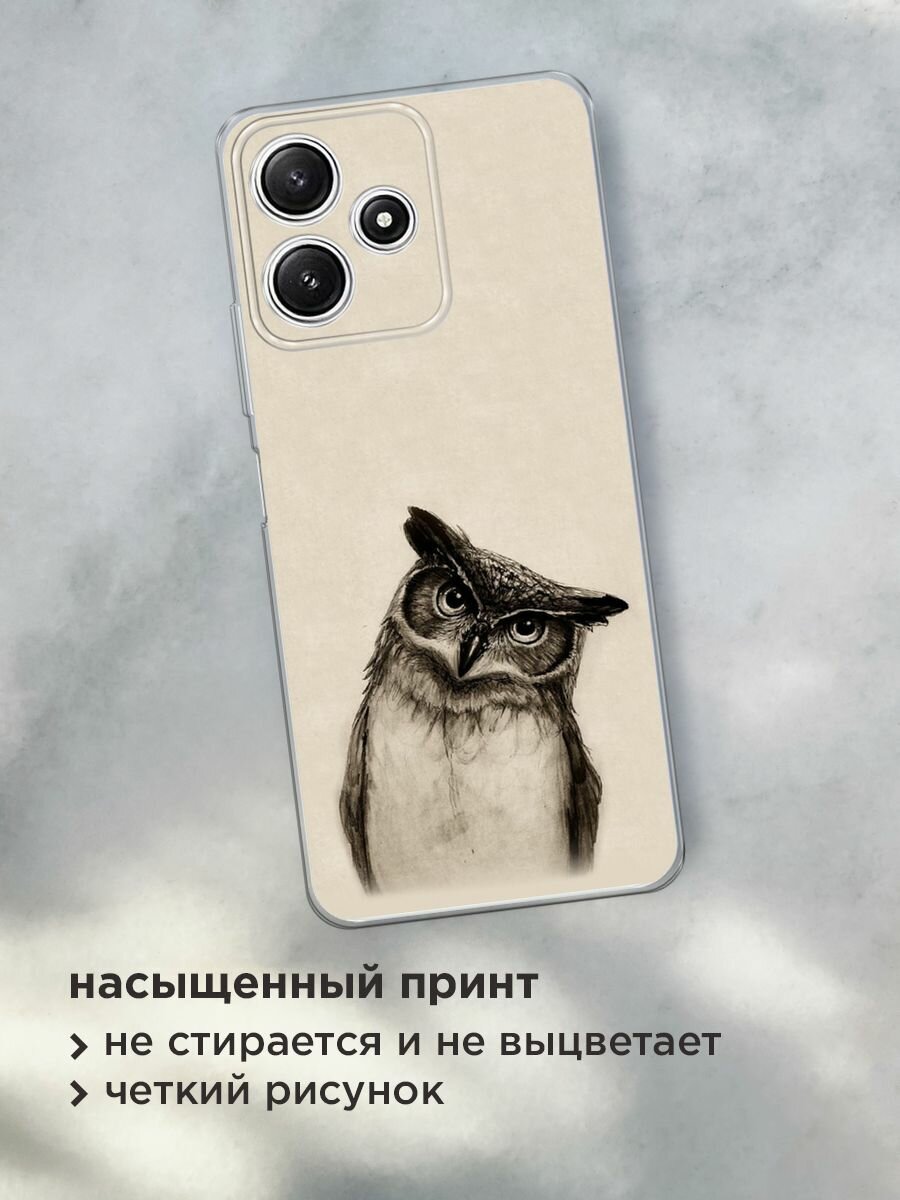 Силиконовый чехол на Xiaomi Redmi 12 / Сяоми Редми 12 с принтом "Сова" — фото 1