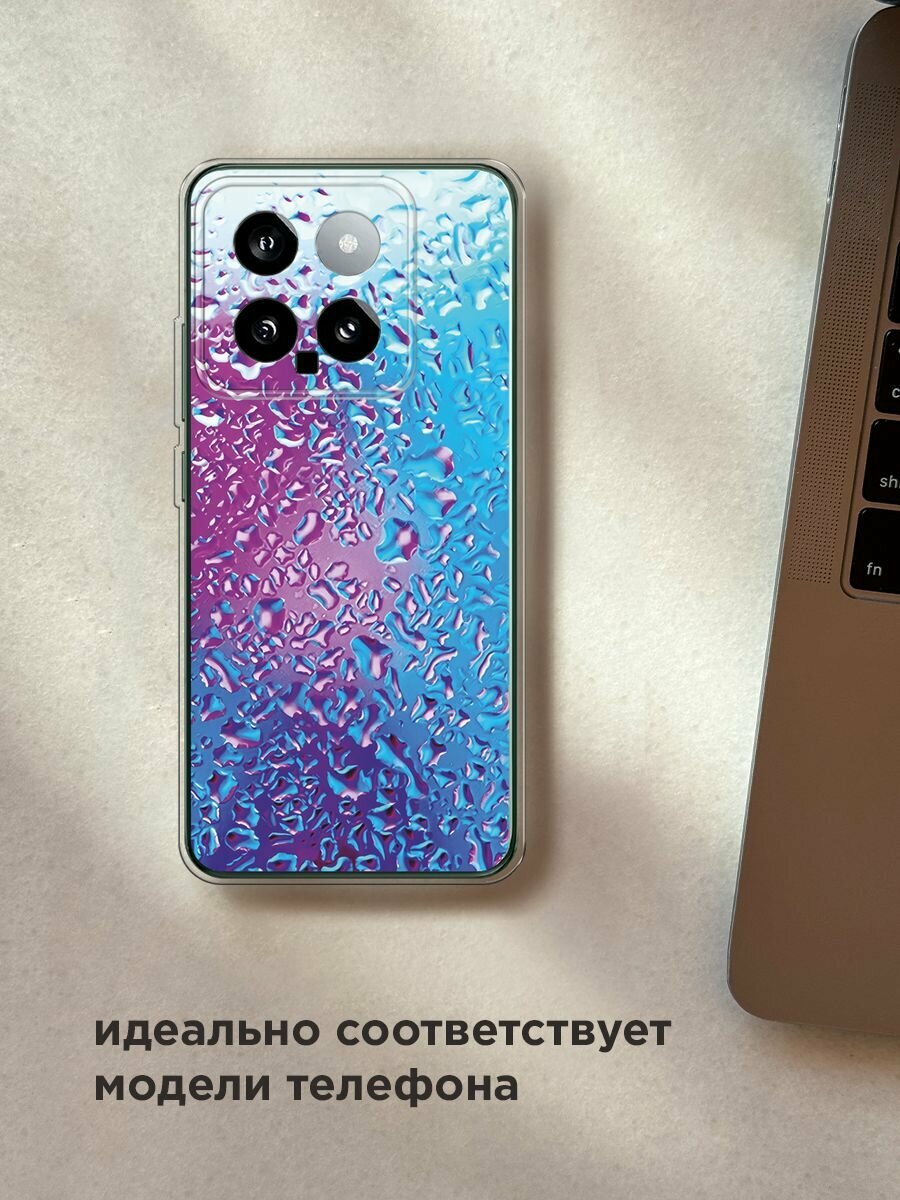 Силиконовый чехол на Xiaomi 14 / Сяоми 14 с принтом "Капли на стекле" — фото 1