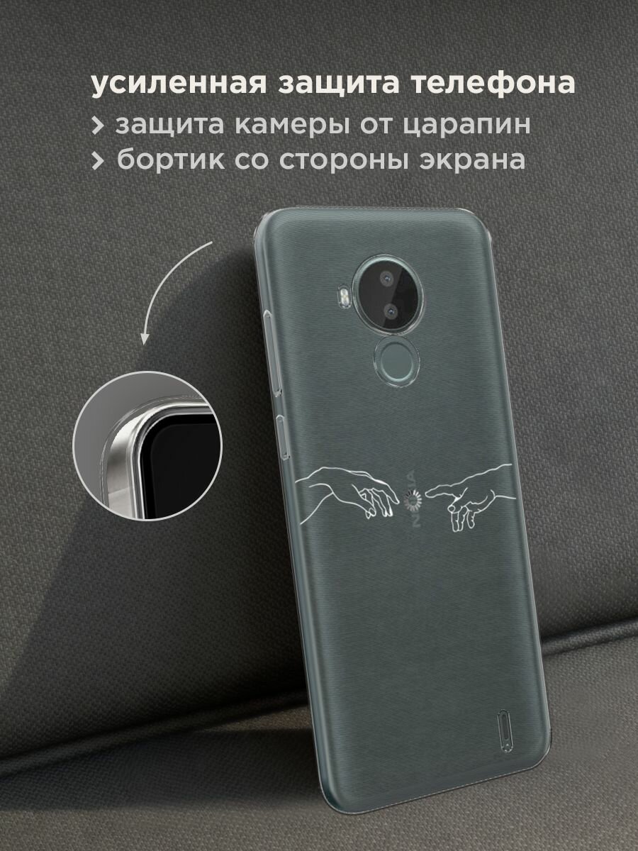 Чехол на Nokia C30 / Нокия C30 с принтом "Загрузка творения", прозрачный — фото 1