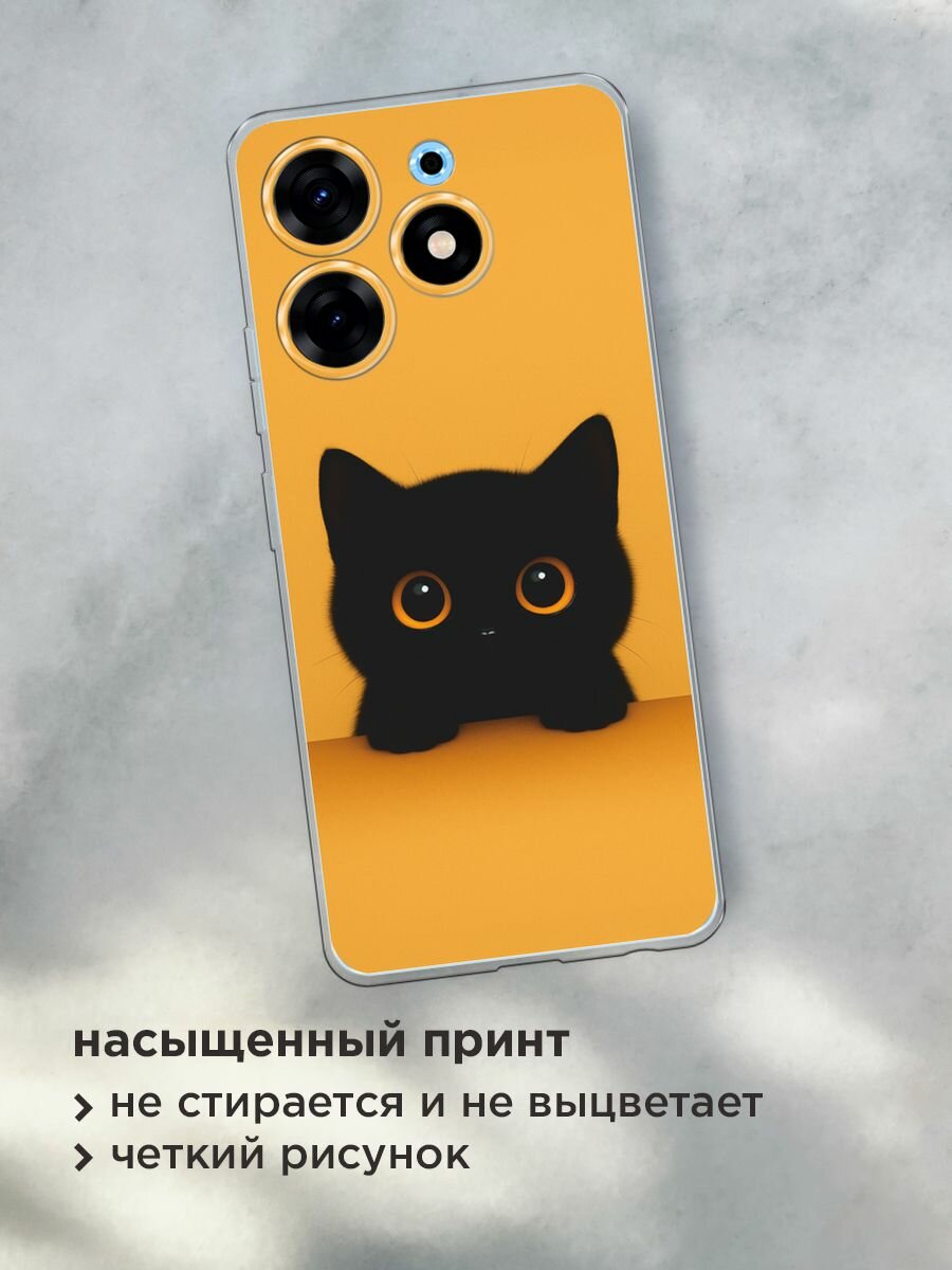 Чехол на Tecno Spark 10 Pro / Текно Спарк 10 Про с принтом "Контрастный котик" — фото 1