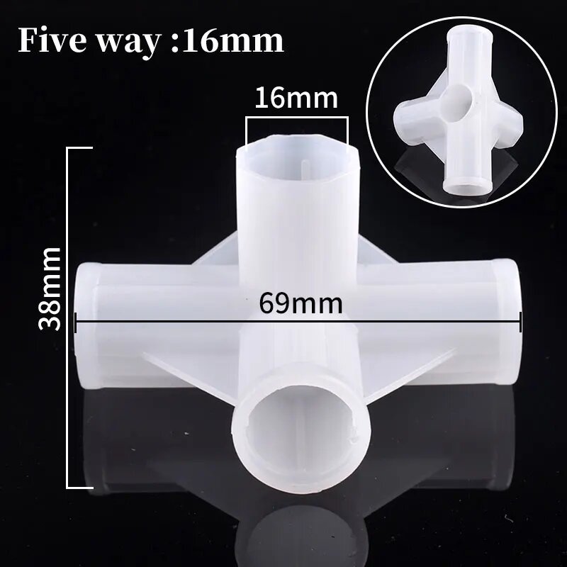 Пластиковый соединитель для труб SgooHan 16 мм Five-way, 5Pcs