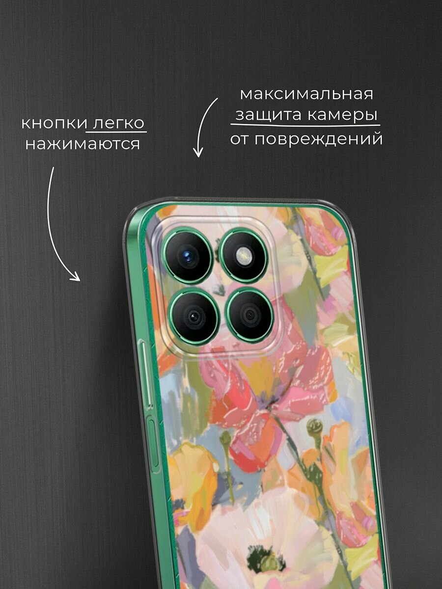 Чехол на Honor X8B / Хонор X8B с принтом "Акварельные анемоны" — фото 1