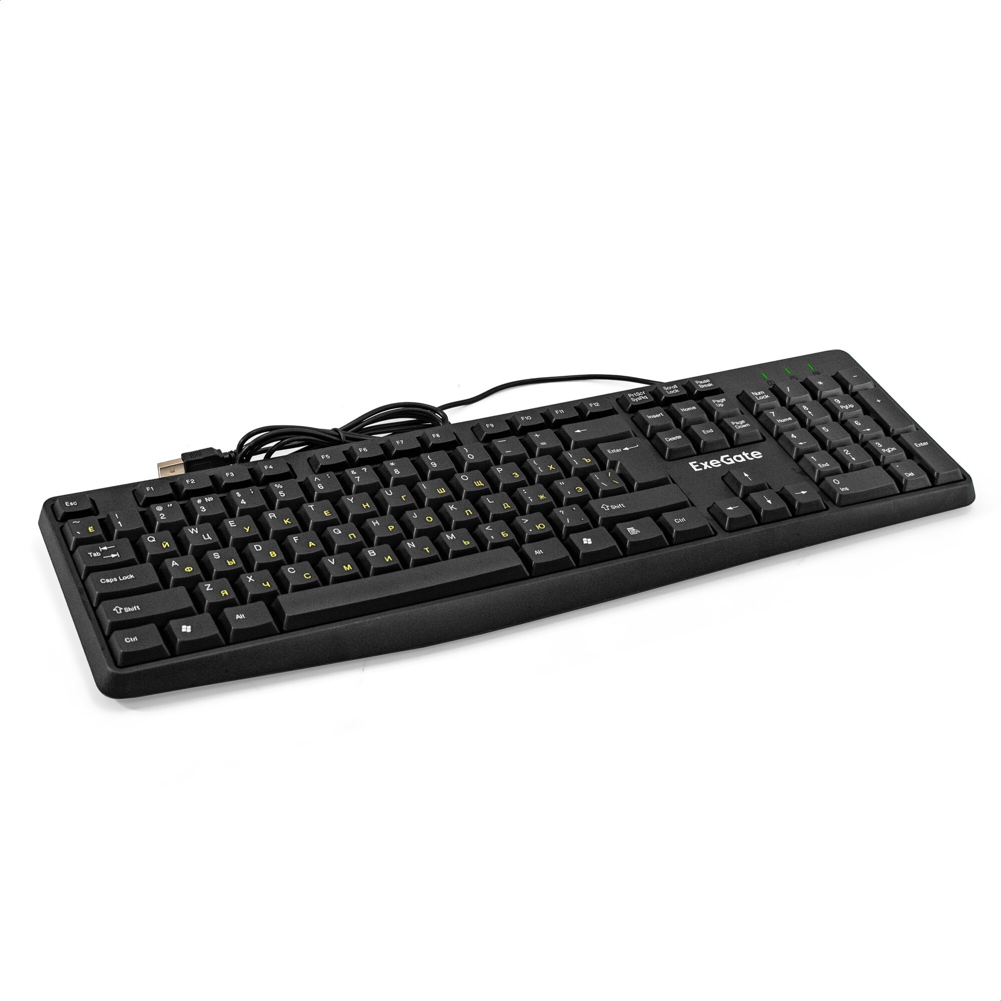 Клавиатура ExeGate Smart K120 (USB, полноразмерная, влагозащищенная, 104кл, Enter большой, длина кабеля 1,6м, черная, RTL) EX298364RUS