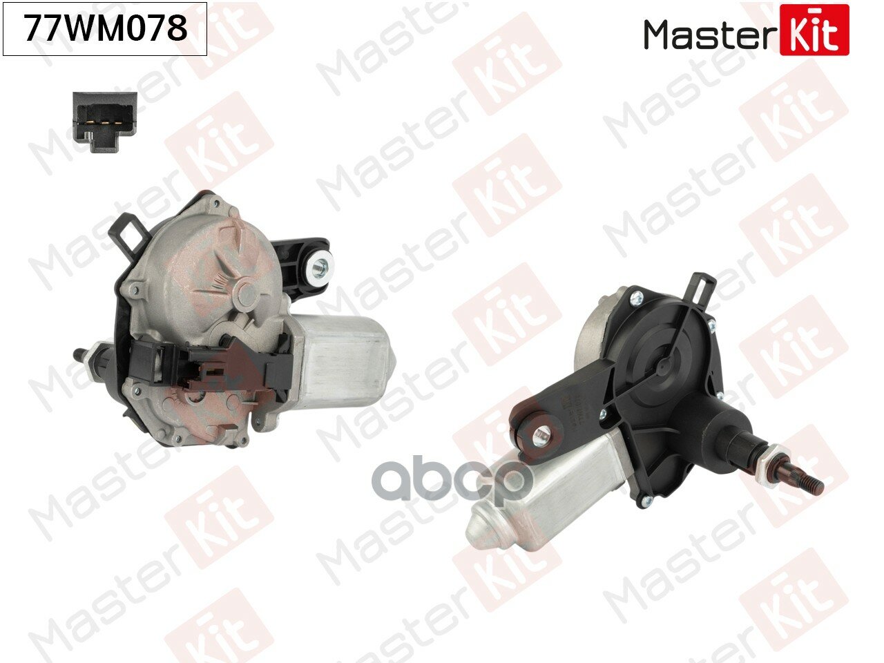 Мотор стеклоочистителя зад. Citroen C1(PM_, PN_), C5 II(RD_, TD_) 05-, Peugeot 107 05- MasterKit арт. 77WM078