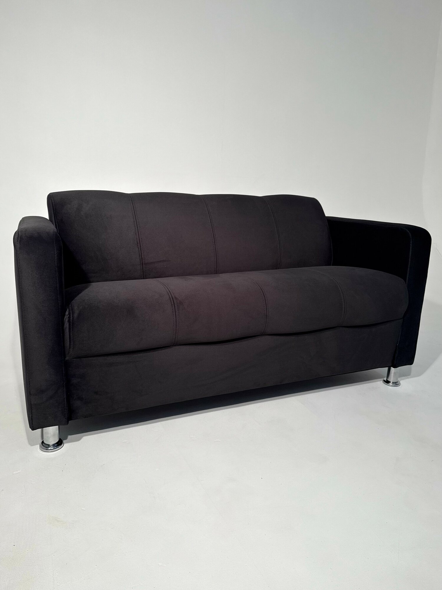 Диван офисный Baron, механизм Нераскладной, 140х70х73 см, чёрный велюр