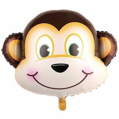 Шар воздушный фольгированный весёлая затея Голова Мартышки, большая, 34"