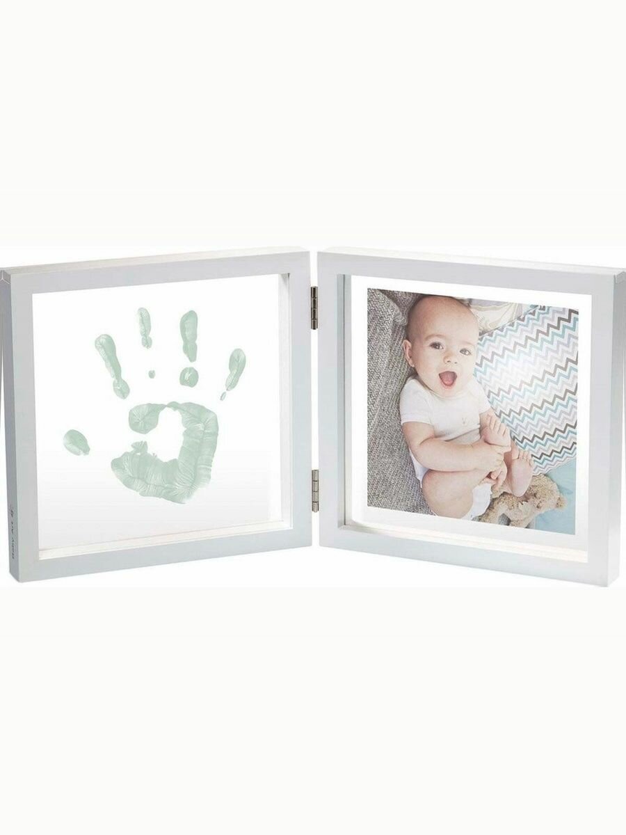 BABY ART Набор для отпечатка краской с двойной рамкой для фото, для малышей от 0 месяцев