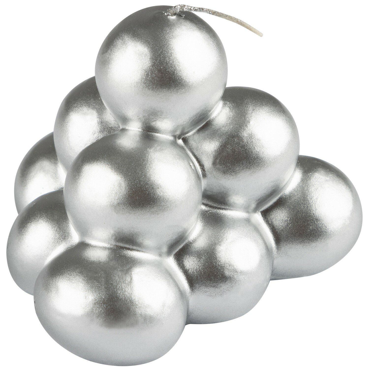 Свеча Пирамида серебряная - стильная свеча в форме пирамиды для украшения интерьера