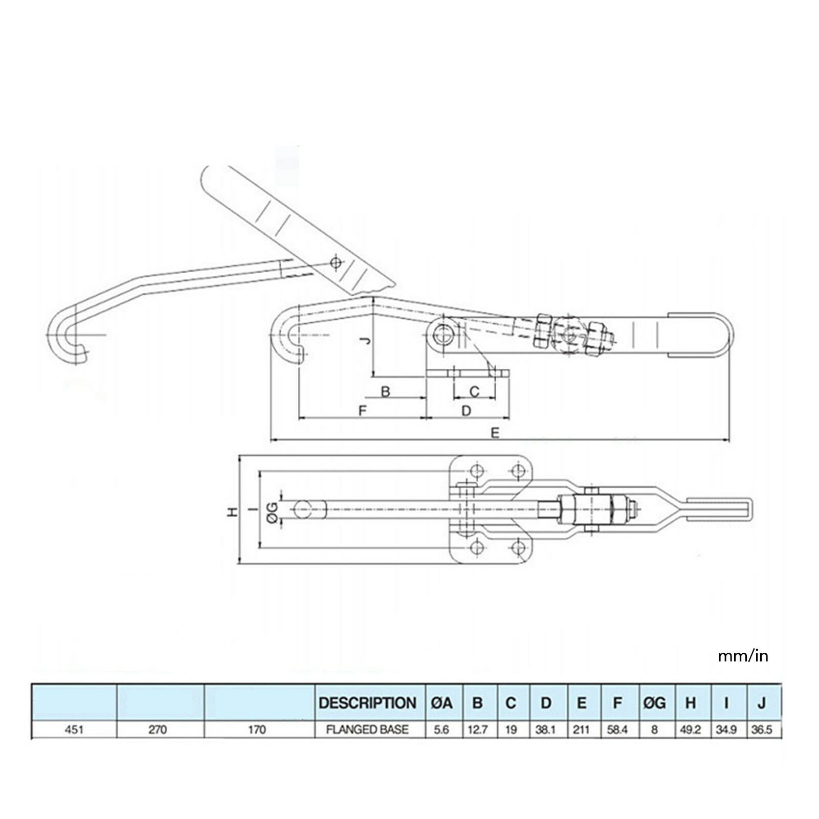 Перекидной зажим J-образного типа, быстроудерживающаяся защелка, механический крюк, тумблерный зажим