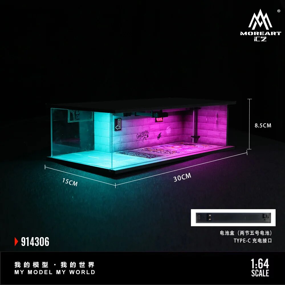 More Art 1:64 44, диорама для парковки, световая версия, диорама для дисплея, коллекции и подарка, factory 04