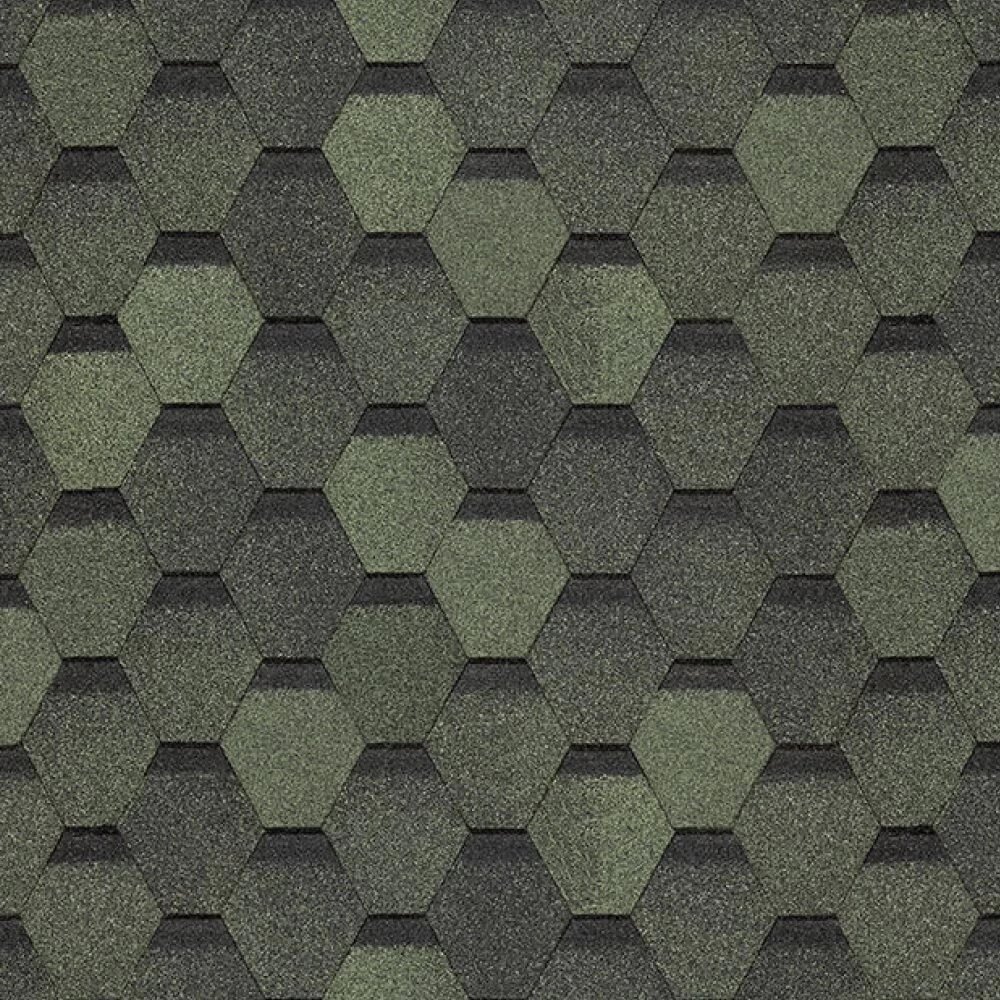 Черепица гибкая Docke Eurasia Шестигранник зеленая 3 кв. м Docke ZRKQ-1025