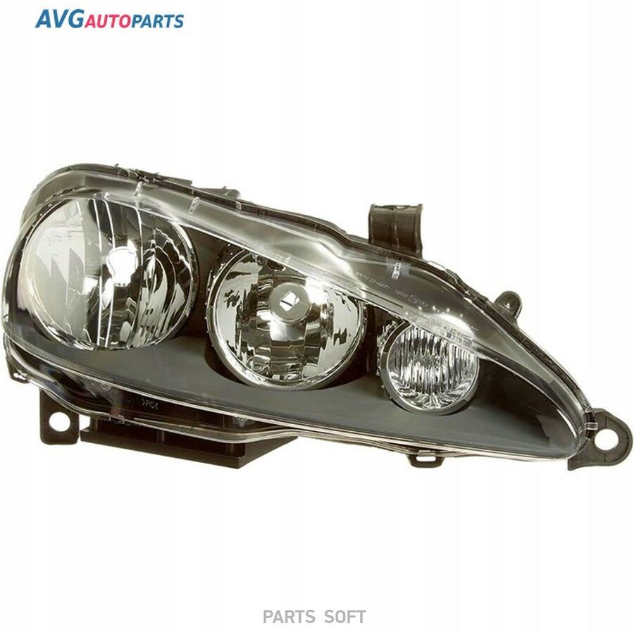 Фара электрорегулировка+корректор черный отражатель 05-10 правая TYC от официального дистрибьютора, AVG, артикул 01090164