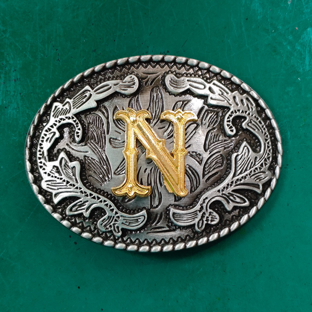 Байкерская пряжка для ремня с буква "N" бляха на ремень мужской 40мм