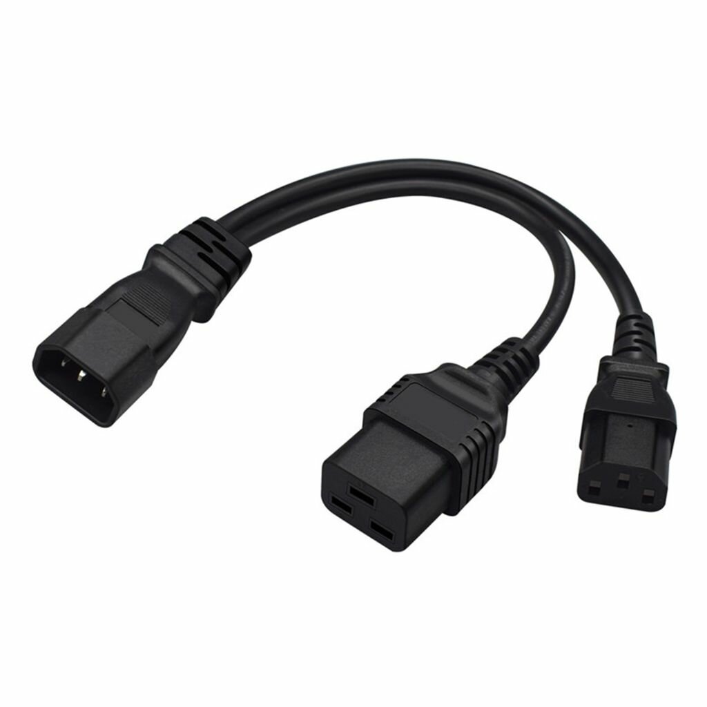 Кабель-переходник, IEC320 чистая медь C14 на C13+C19 0.3м