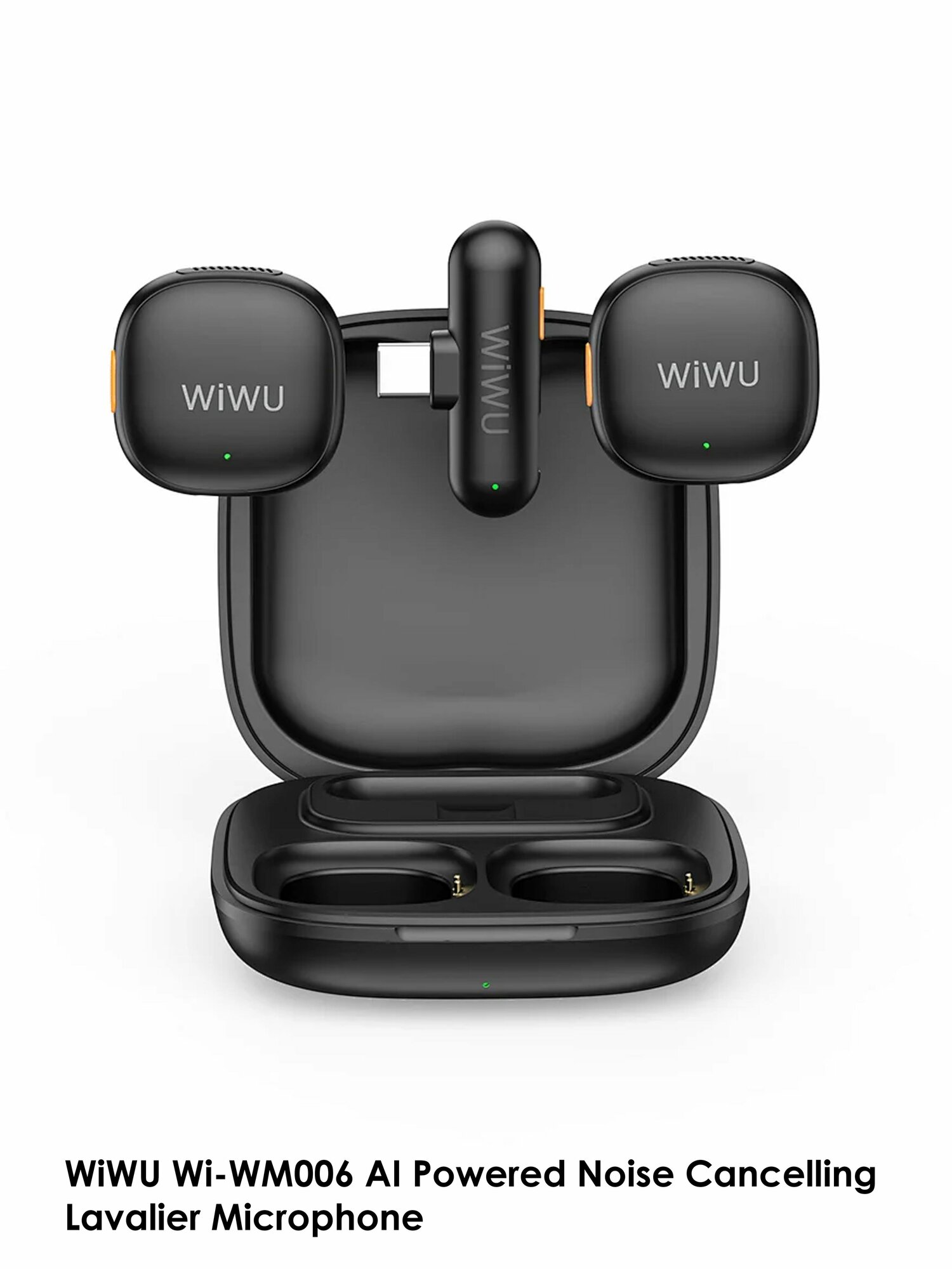 Беспроводной петличный микрофон-радиосистема WiWU Wi-WM006 AI Powered Noise Cancelling Lavalier Microphone