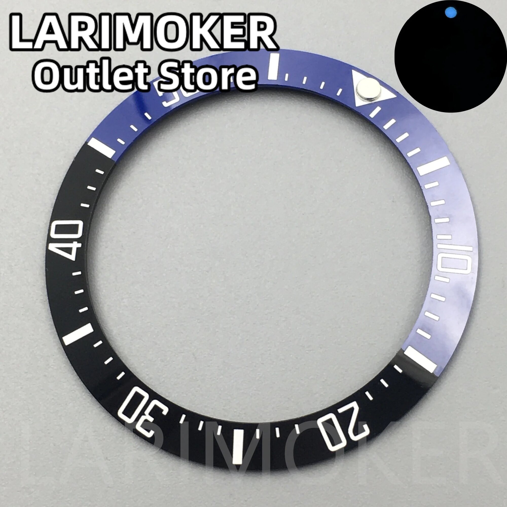 LARIMOKER Керамический безель для часов 40мм*32мм зелёный чёрный синий 07