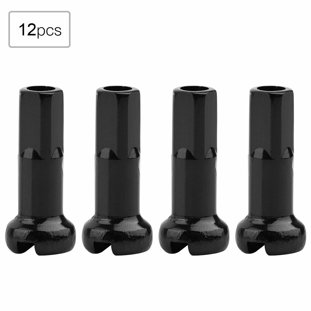 12 шт колпачков для спиц из алюминиевого сплава 7075 для горного велосипеда, аксессуары для езды (черный)