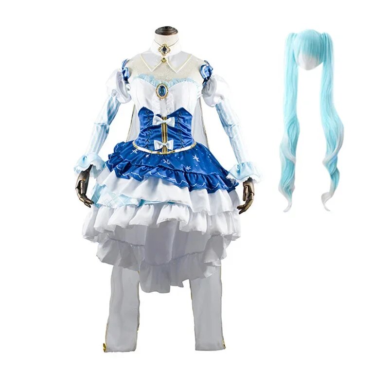 Костюм Snow Miku для косплея, полиэстер M, B Costume and Wig