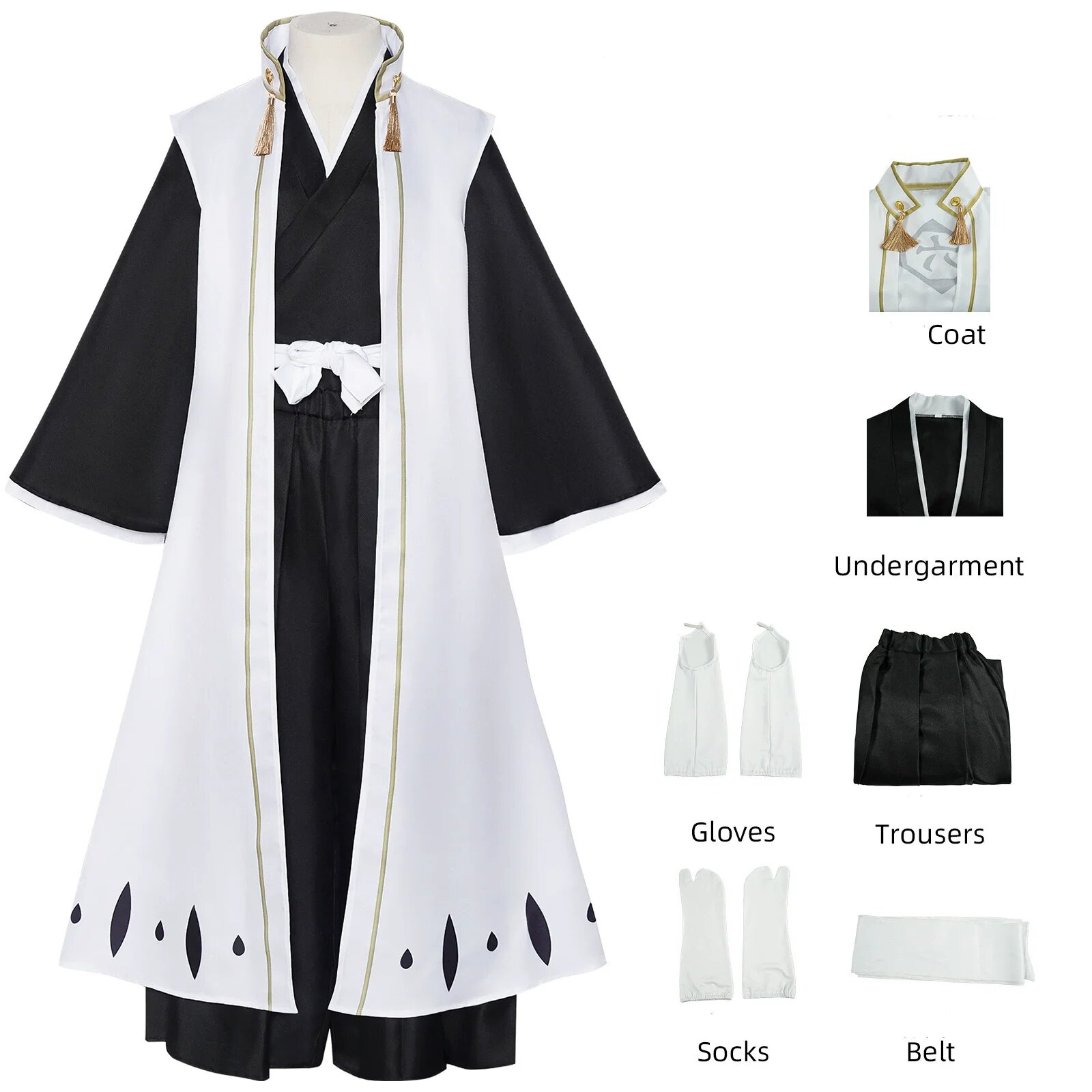 Bleach Kuchiki Byakuya Косплей костюм мужской L