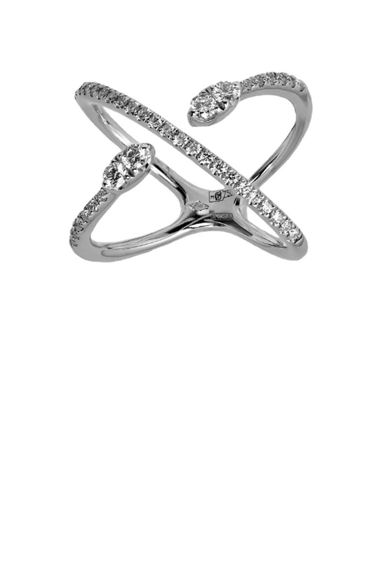 Кольцо, белое золото, 750 проба, бриллиант