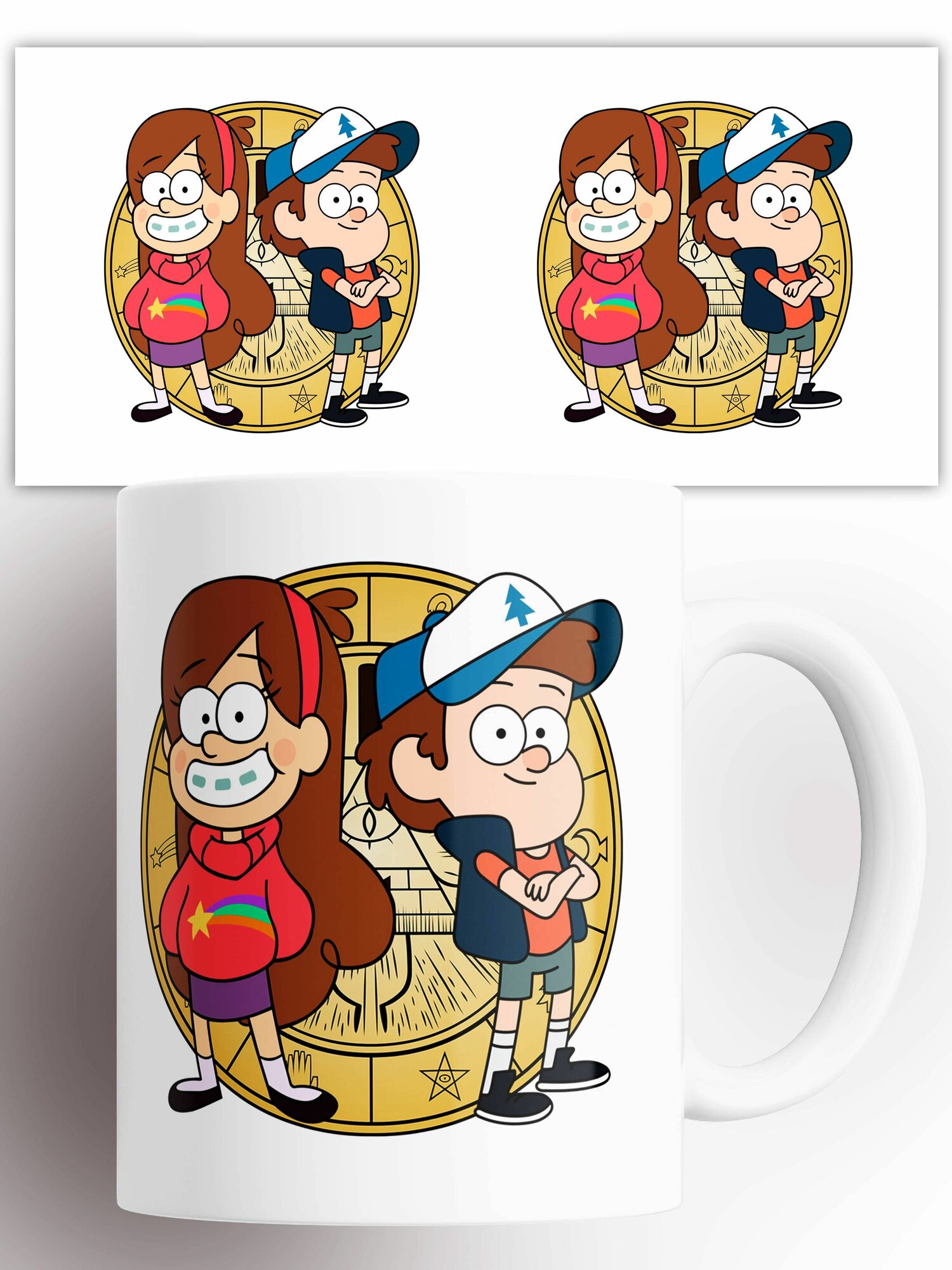 Кружка с принтом Gravity Falls Dipper Meybl Гравити Фолз Диппер Мейбл 330 мл