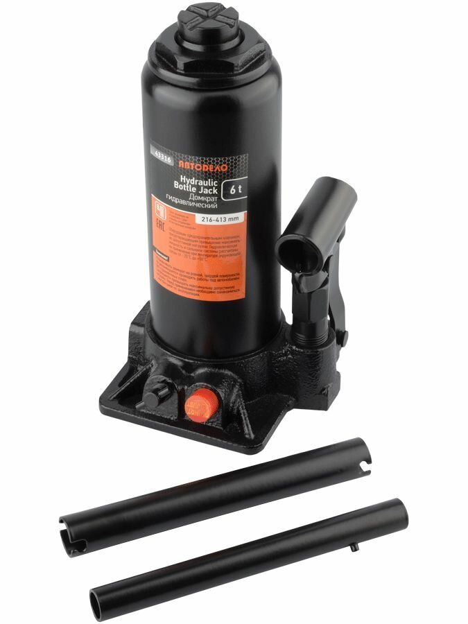 Гидравлический домкрат 6.0т, 216-413 мм в футляре, АвтоDело (43316)