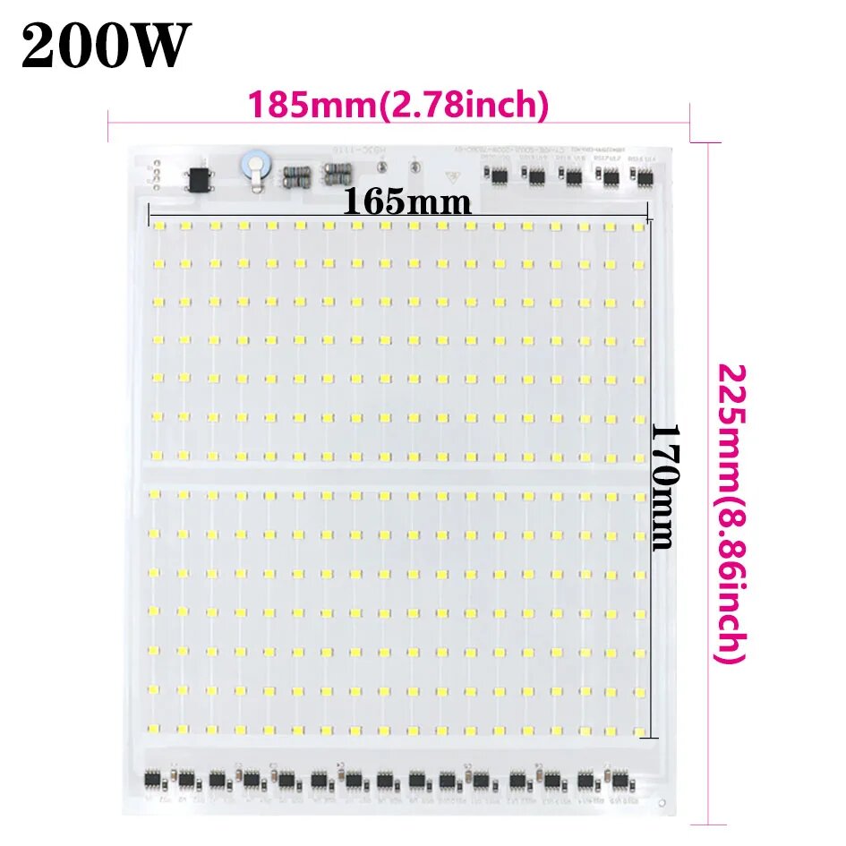 Светодиодный чип 200W, белый, Cold White