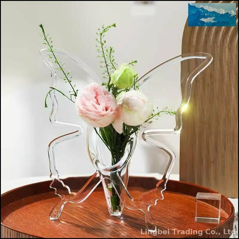 Ваза "Прозрачный Красивый Цвет", настольная, акриловое стекло, 22см, 1шт