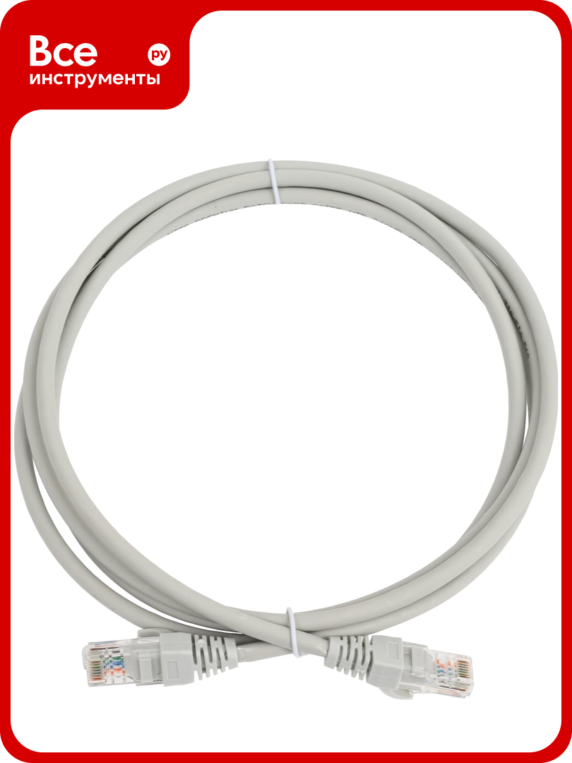 Патч-корд NTSS PREMIUM 2xRJ45/8P8C, T568B UTP CAT5e LSZH 2 метра, серый NTSS-PC-PM-UTP-RJ45-5e-2.0-LSZH-GY