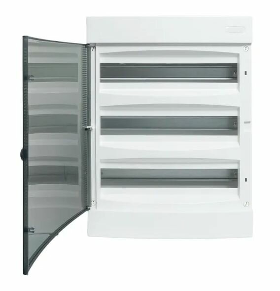 Щит распределительный навесной 3x18 модулей с прозрачной дверью ux-3x18-n IP40