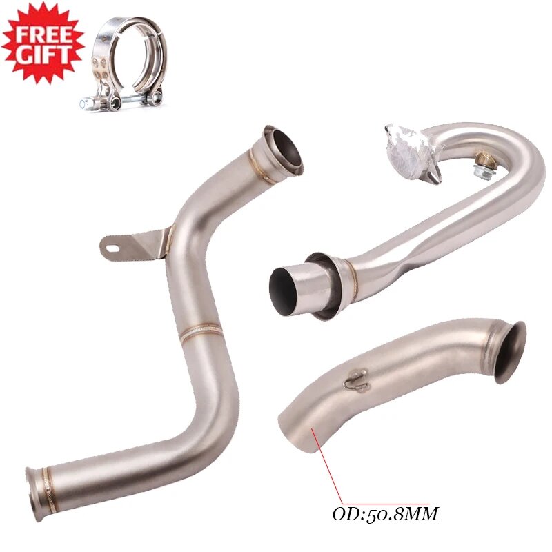 Передняя средняя труба звеньевая труба Слипоны для KTM DUKE 390 RC390 2017 2018 2019 полный выхлоп мотоцикла глушитель системы мотокросса C