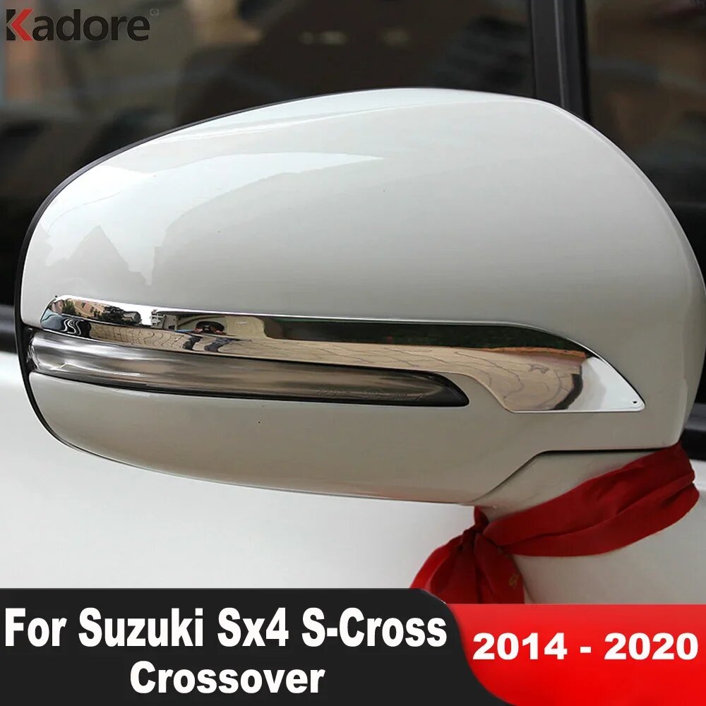 Накладка на зеркало заднего вида для Suzuki Sx4 S-Cross кроссовера 2014-2019 2020, хромированная полоса на боковое зеркало автомобиля, внешние аксессуары