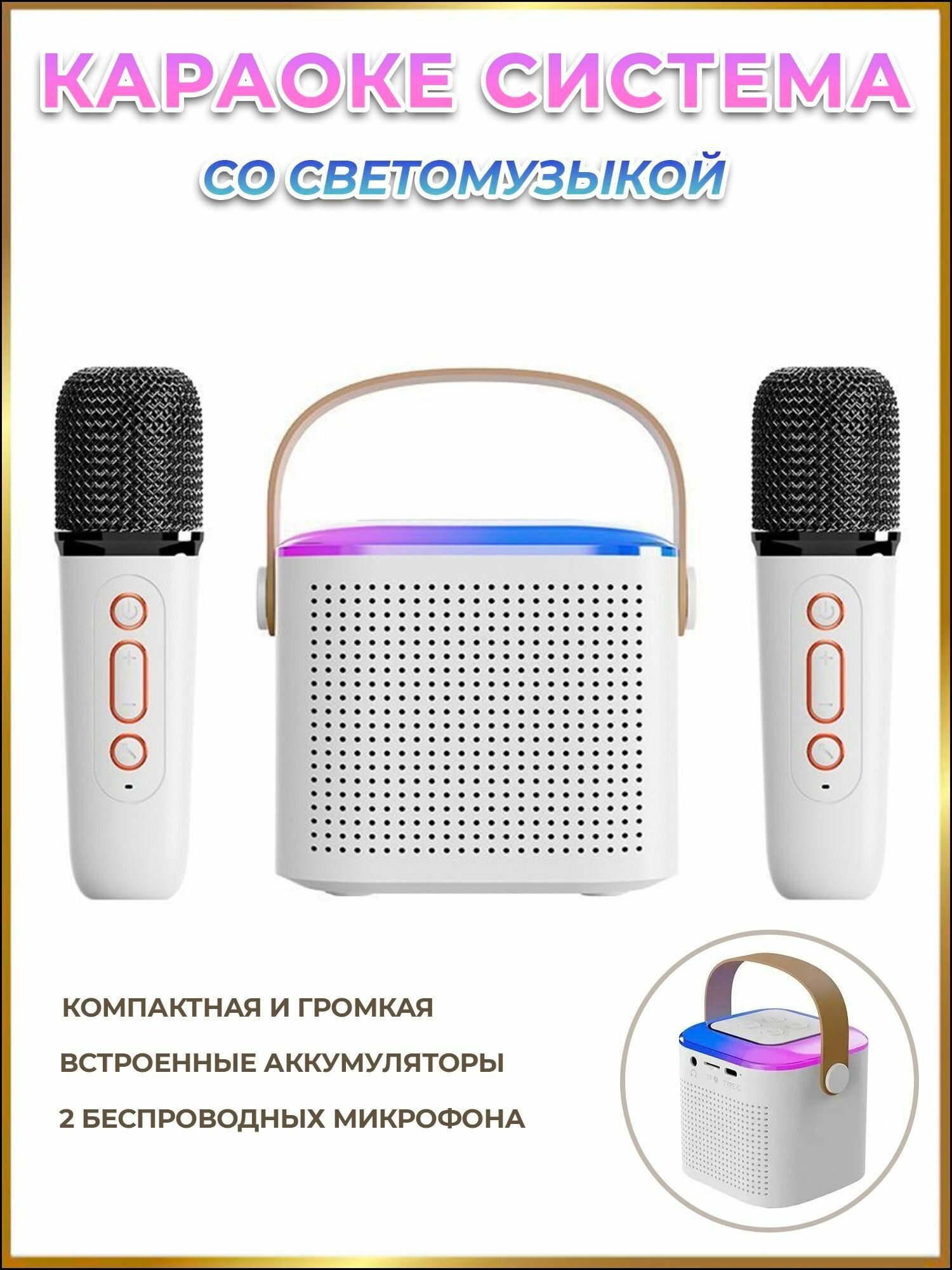 Караоке система NOIR-audio MK-2 с двумя беспроводными микрофонами и колонкой