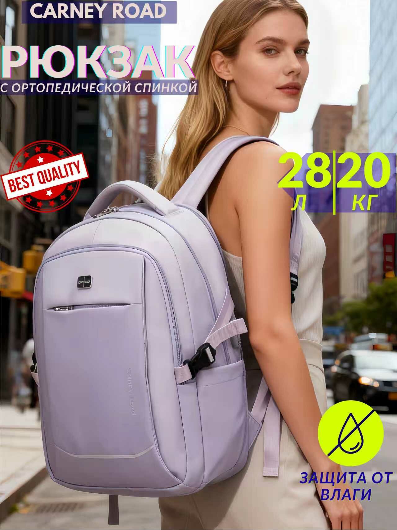 Рюкзак Carney Road, унисекс, водонепроницаемый, USB, пурпурный
