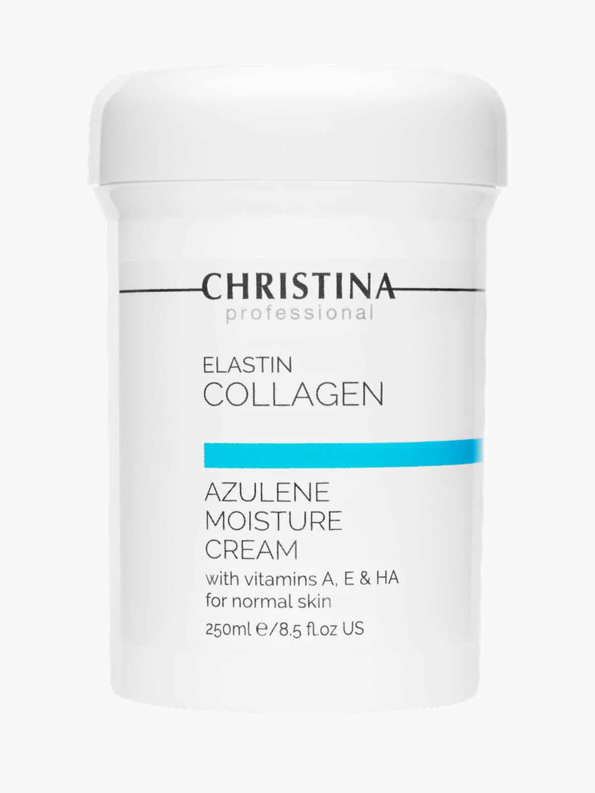 Увлажняющий крем c витаминами А, Е и гиалуроновой кислотой для нормальной кожи Эластин, коллаген, азулен, 250 мл