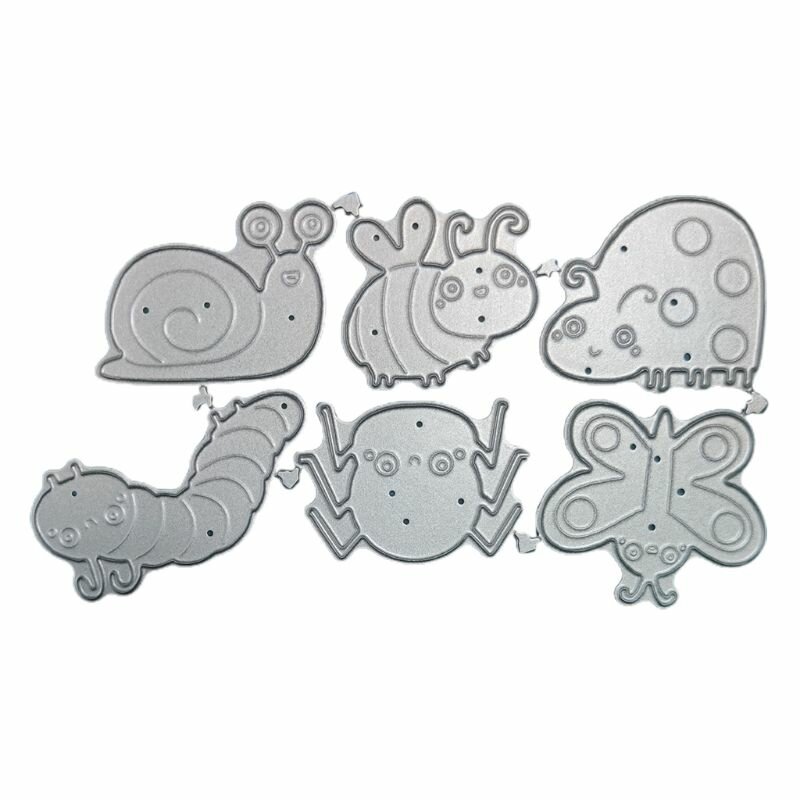 Металлические трафареты для вырезания насекомых в мультяшном стиле для создания открыток