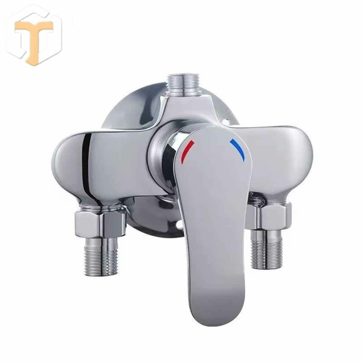 Латунный смеситель для душа, наружный настенный смеситель для горячей и холодной воды, смесительный клапан переключения душа в ванной комнате