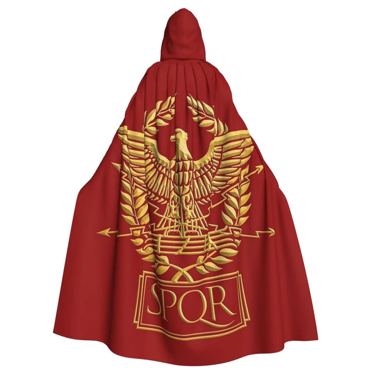Золотой Римский Аквала Орел SPQR Длинный Плащ С Капюшоном Ведьма Средневековый Костюм Косплей Накидка Хэллоуин Вампир Взрослый Унисекс