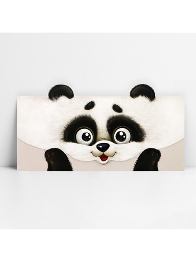 Конверт для денег фигурный «Весёлая панда», 17.5×8 см/набор из 5 штук