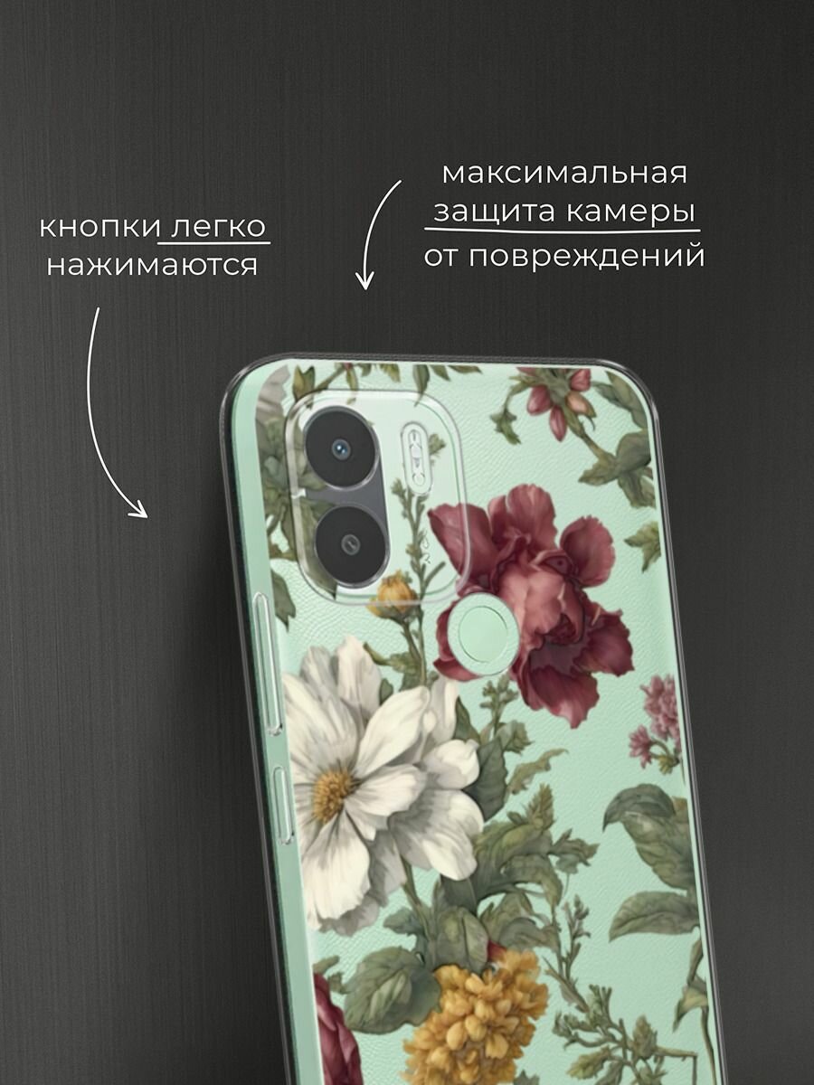 Чехол на Xiaomi Redmi A1+/Redmi A2+/Poco C51/C50 / Редми A1+ с принтом Акварельные цветы 2 — фото 1