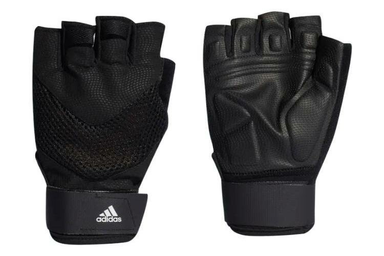 Фитнес-перчатки унисекс Adidas полиуретановые черные, M EU