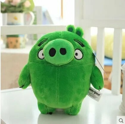 Мягкая игрушка, Детские плюшевые игрушки Angry Birds, Свинка-выручалочка или угощение,30 см, зеленый