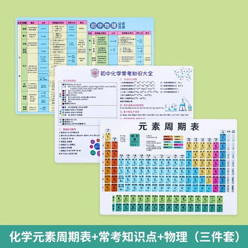 Набор из 3 карточек по химии и физике для комплексного изучения