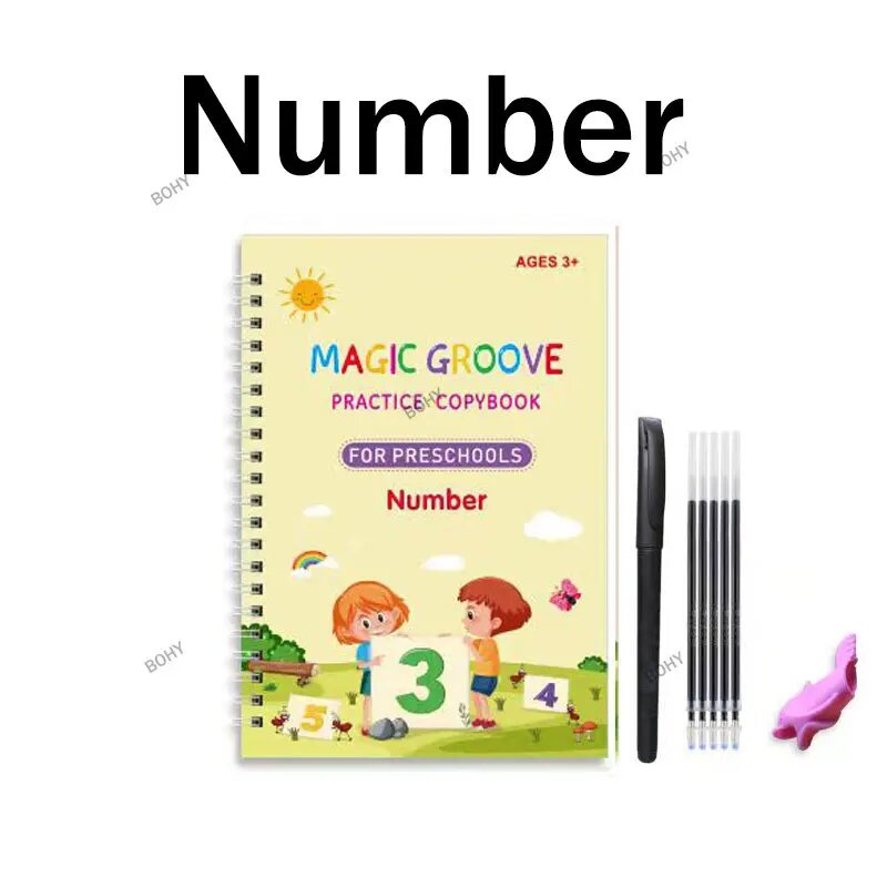 Тетрадь для обучения цифрам Magic Groove, 3+, English D Set